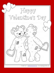 Coloring Page - Valentine's Day Bears ~ Love My Big Happy Family