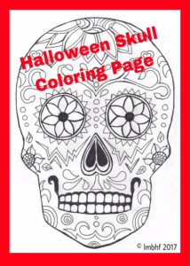 halloween skull coloring page, decorative skull coloring page for ...