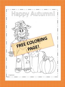Happy Autumn Scarecrow Coloring Page ~ Love My Big Happy Family