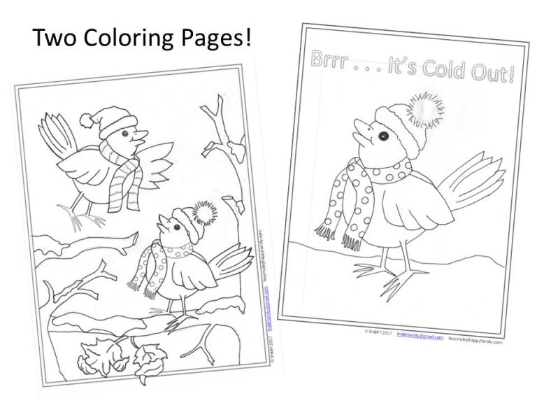 Coloring Pages - Feathered Friends Enjoying Winter! ~ Love My Big Happy ...